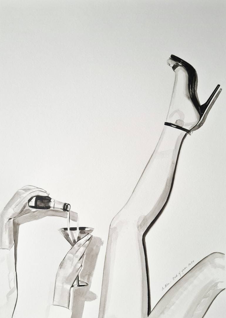 End of Year 2024 Drawing by Gilles Leblu | Saatchi Art