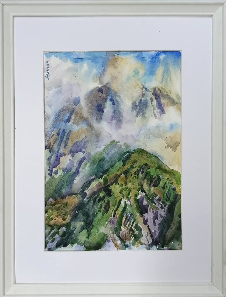 Mountain Landscape at an Altitude of 2509 m Painting by Yuliya Manko ...