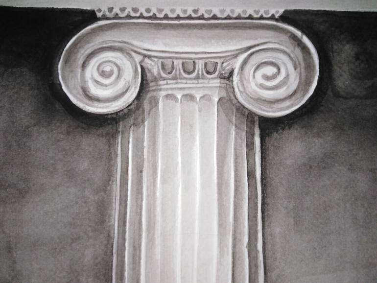 Ionic Column: Greek Architecture Painting by Christel Lustre | Saatchi Art