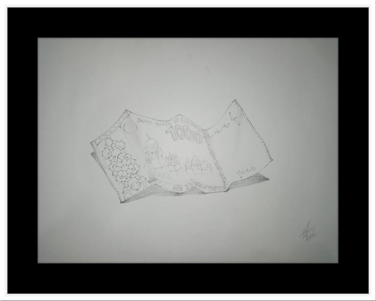 Still Life Series: Rupees Drawing by Muhammad Hamza | Saatchi Art