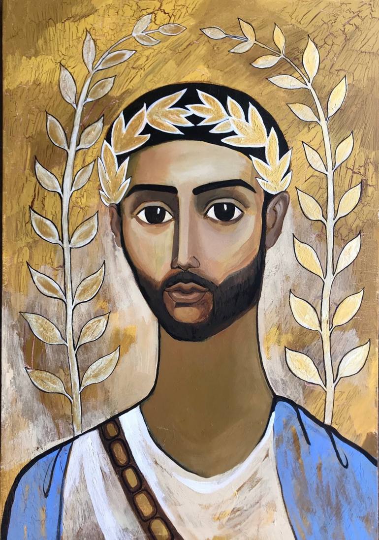 Victorious Man Painting by Elena Diadenko | Saatchi Art