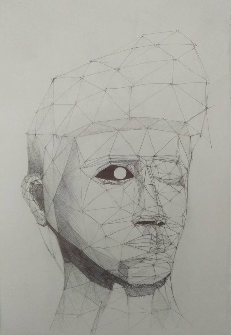 The Man with an Eye Drawing by Nikita Sherbet | Saatchi Art