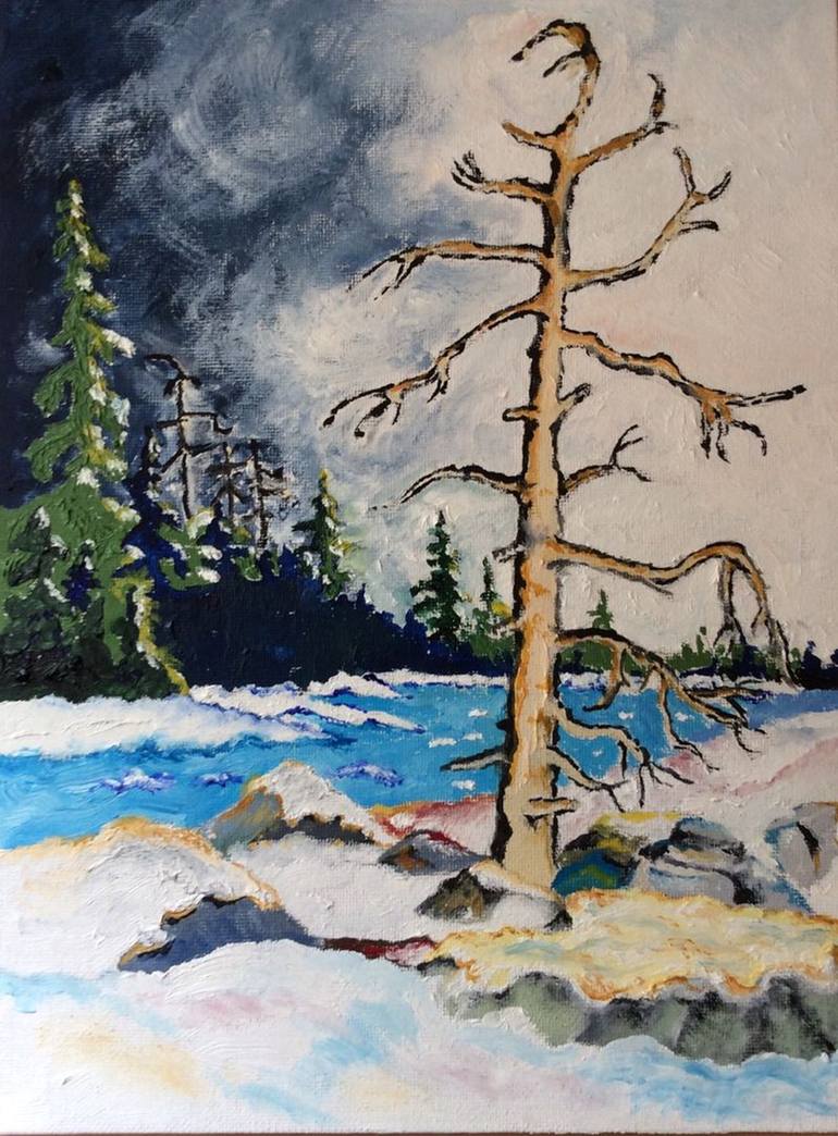 The old dead Hemlock Painting by jim charters | Saatchi Art