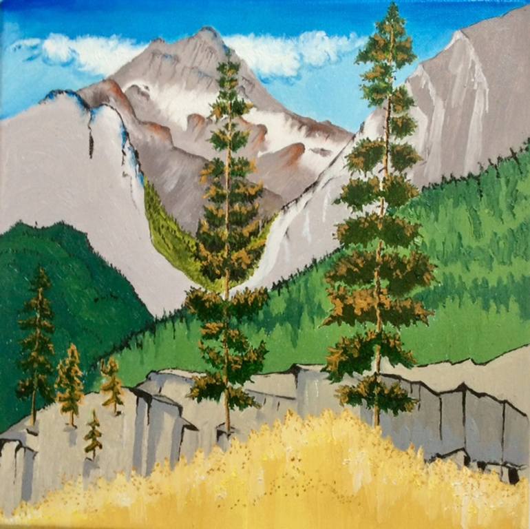 Alberta Rockies Painting by jim charters | Saatchi Art