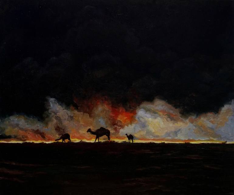 Desert fire Painting by Ann Trushkina | Saatchi Art