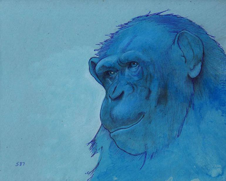 Primate 8 x 10 on Panel Painting by John Cichowski | Saatchi Art