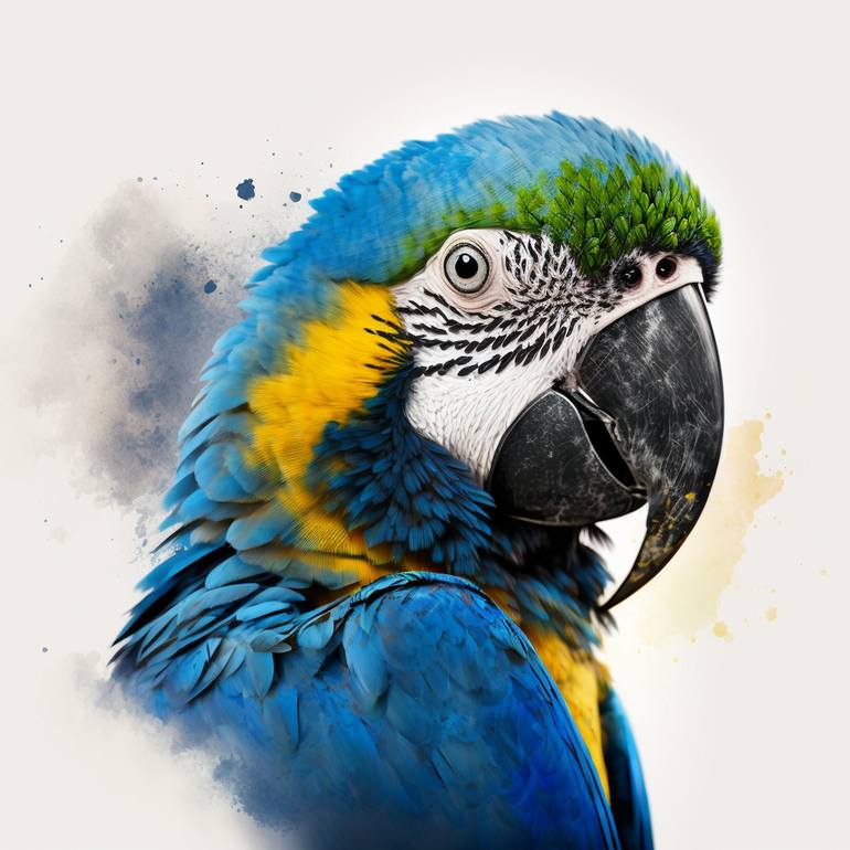 Blue macaw Digital by Erick Kogikoski | Saatchi Art