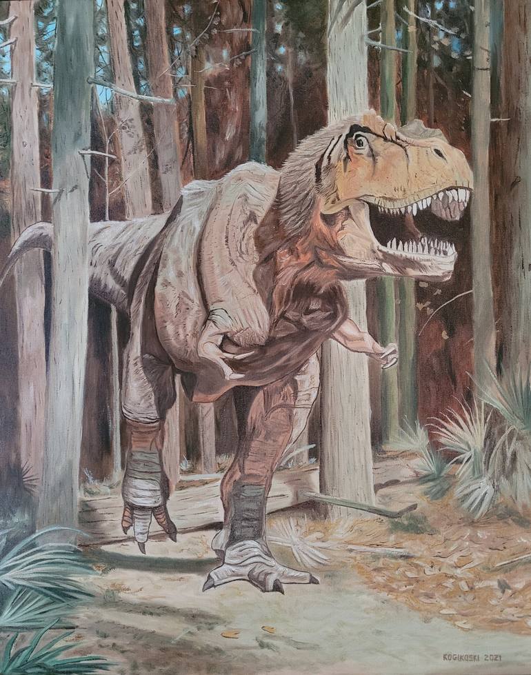 Tyrannosaurus rex. Oil painting predator. Animal Painting by Erick ...