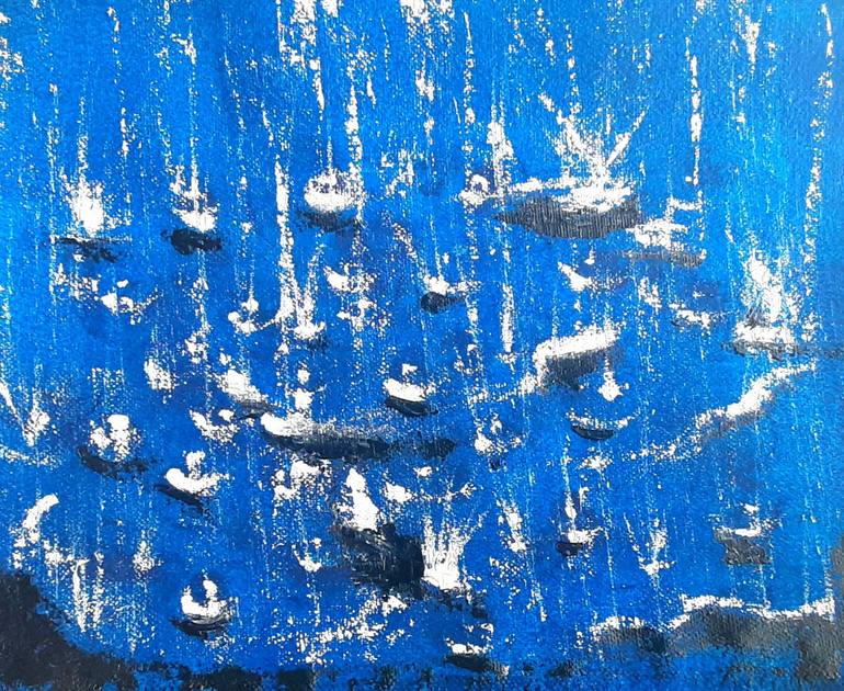 Mini original oil painting on canvas. Rain. Painting by Guzel ...
