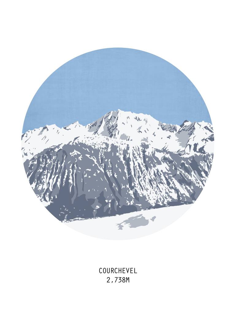 Courchevel, French Alps Drawing by Danny Barber | Saatchi Art