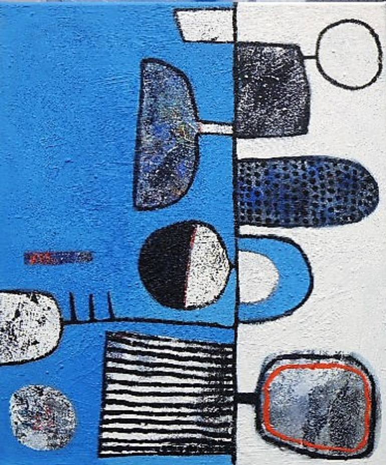 Blue Moon Rising Painting by Nancy Pickard | Saatchi Art