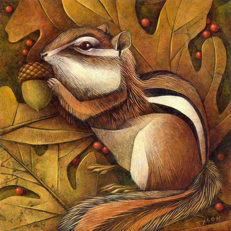 Chipmunk Painting by Sara Tyson | Saatchi Art
