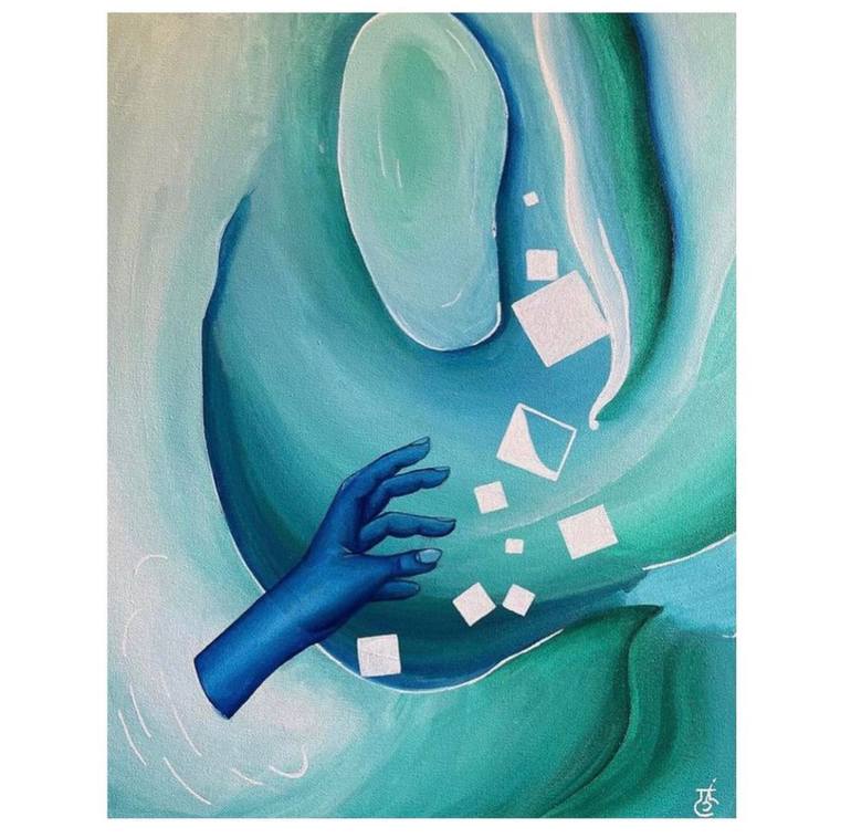 Swim Through Logos Painting by Cyan Reyes | Saatchi Art