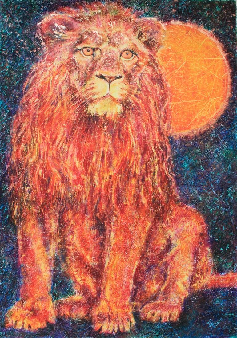 Sunny Lion Drawing by Julia Gordeeva | Saatchi Art