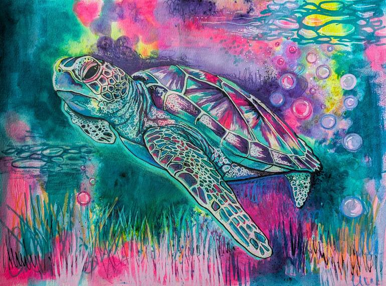 Chromatic Tide : Fauna Maxima Series Painting by Ashley Anne Veselis | Saatchi Art