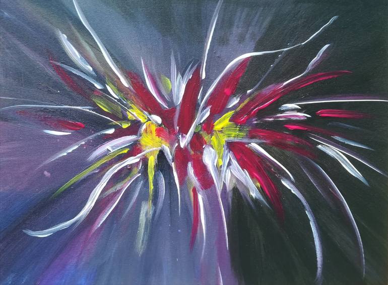 Explosion flower Painting by Simo Rossi | Saatchi Art