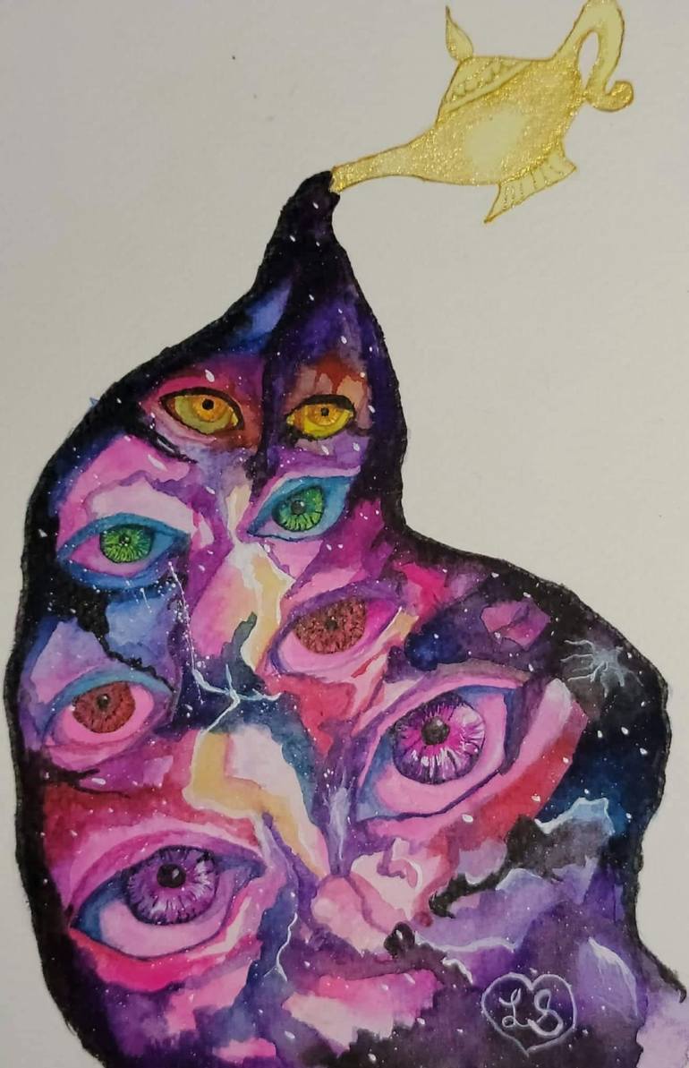 Genies' eyes Painting by Sunshine Rose | Saatchi Art