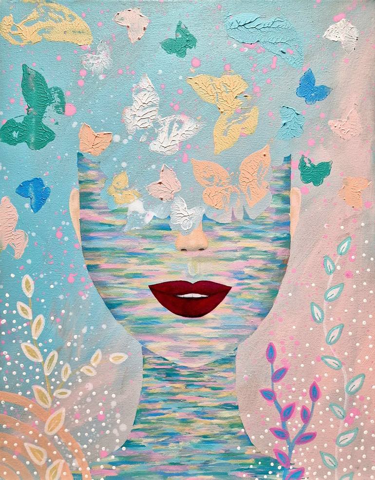 Metamorphosis. Medium surreal woman portrait painting Painting by Olya ...