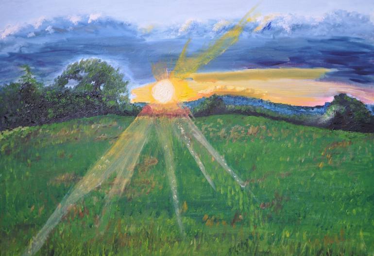 Clay Farm Sunset Painting by Stuart Aldred | Saatchi Art