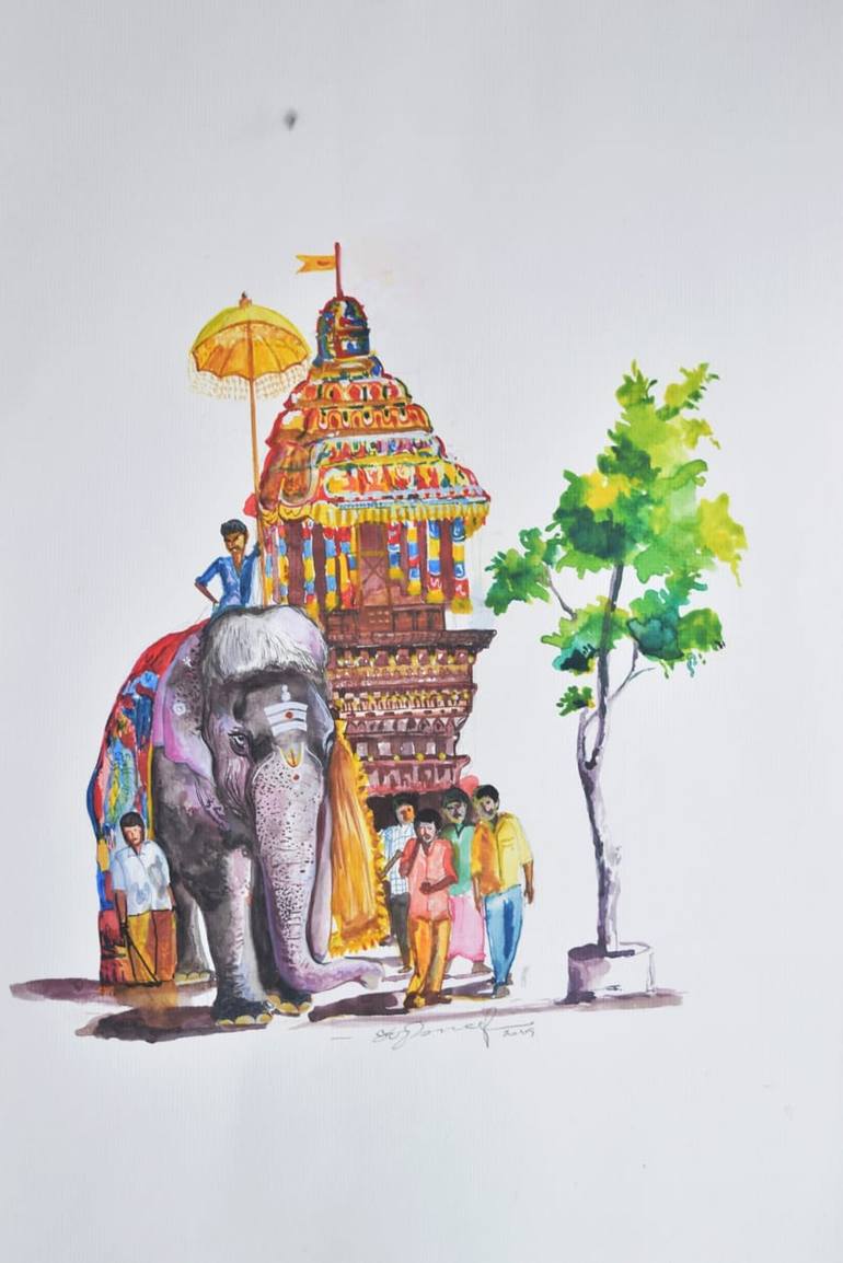 Folk Art Painting by Sabarimalai T | Saatchi Art