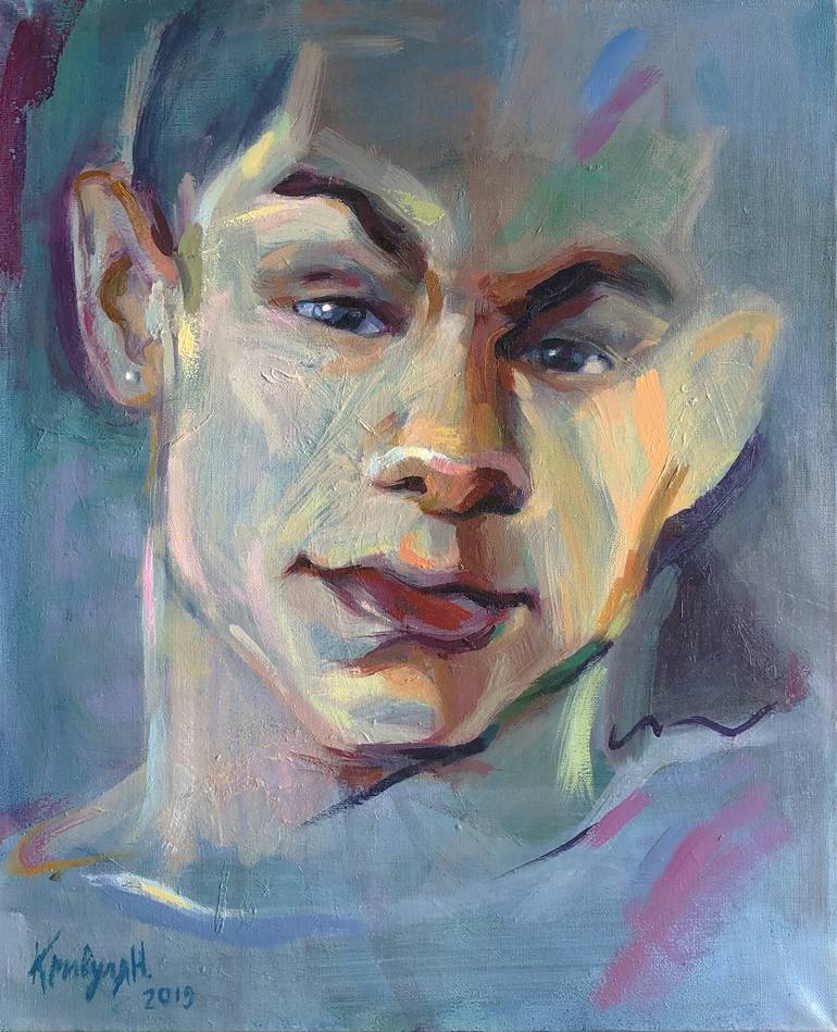 Cyan Painting by Nadzeya Kryvulia | Saatchi Art