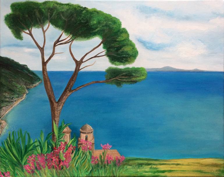 Italian coast Painting by Sky Moni | Saatchi Art