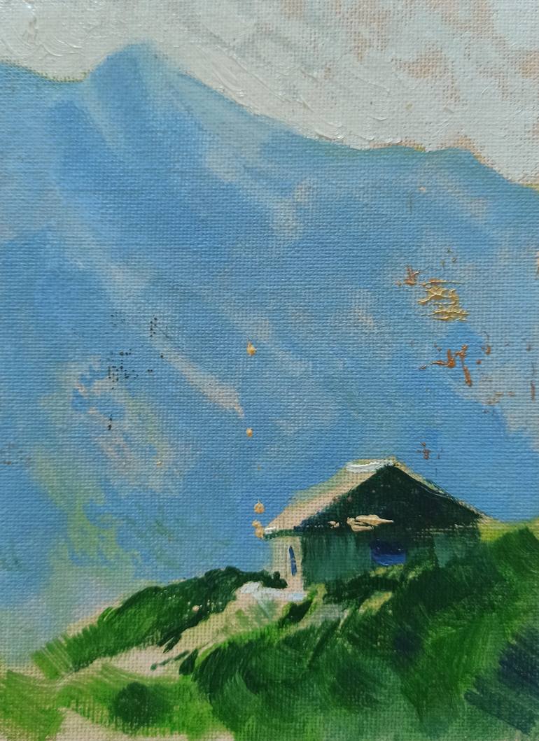 House in the mountains Painting by Daria Mironenko | Saatchi Art