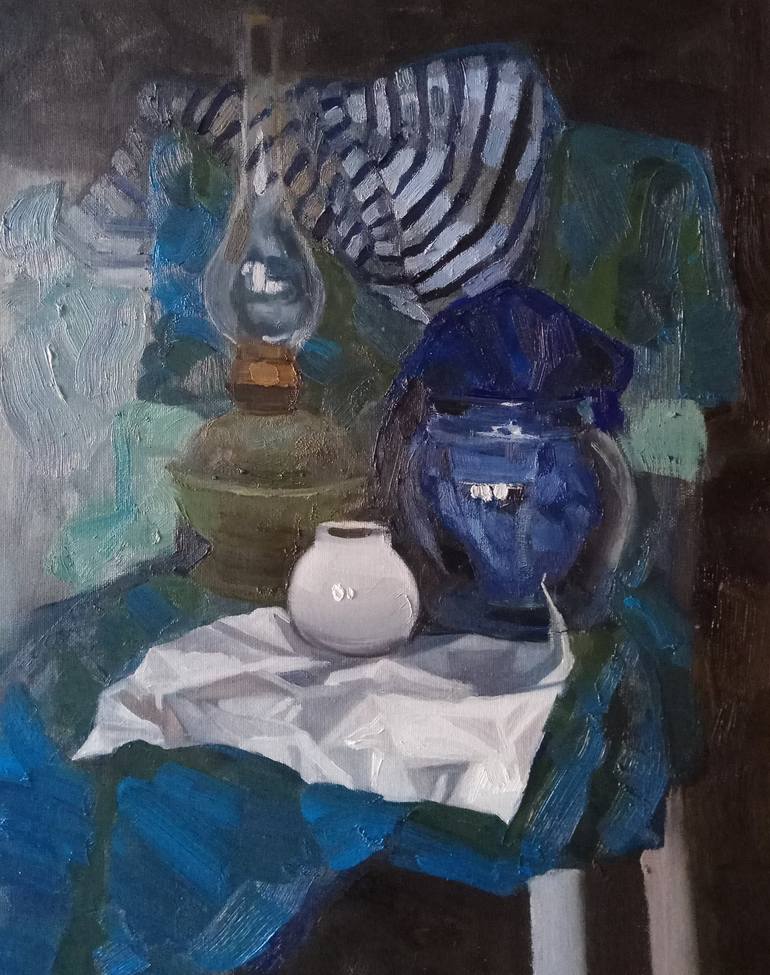 Blue still life Painting by Daria Mironenko | Saatchi Art