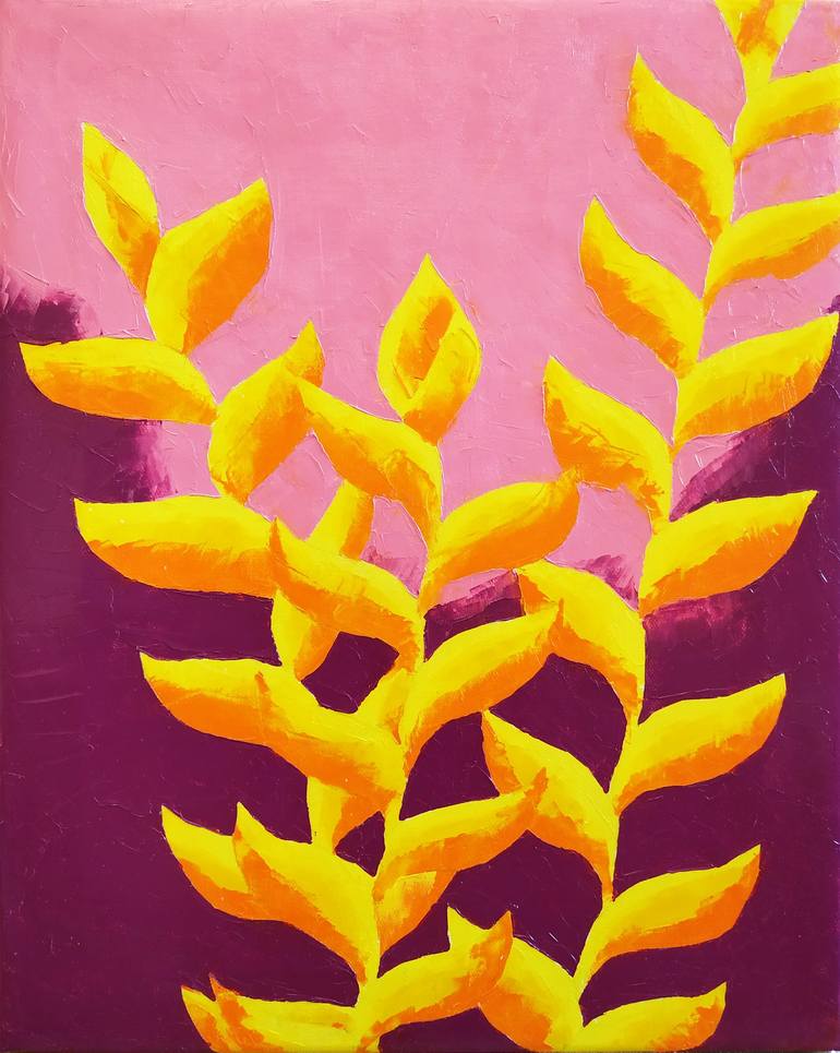 Three heliconias Painting by Tatta Art | Saatchi Art