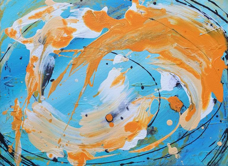 30X40CM FOX RED BLUE SKY BRIGHT PICTURE JOY Painting by Sofia Zolotova ...