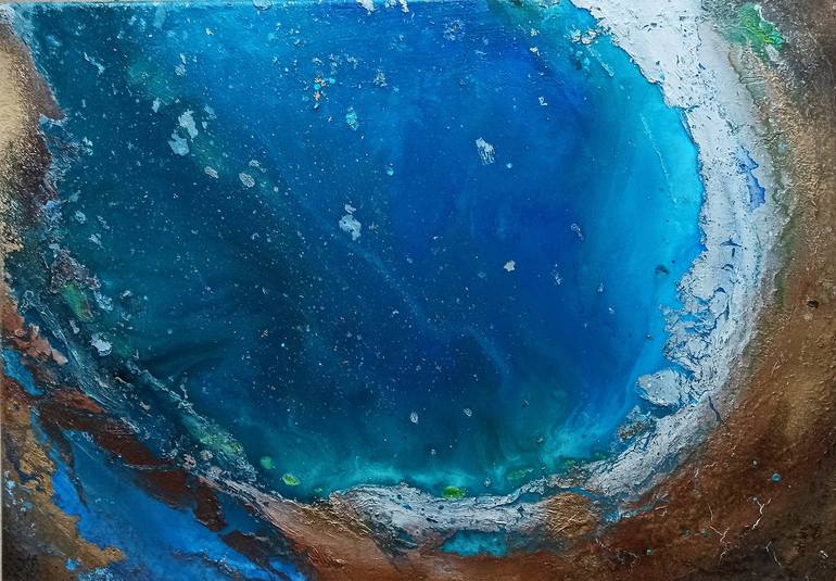 Azure lake Painting by Alla Kasper | Saatchi Art