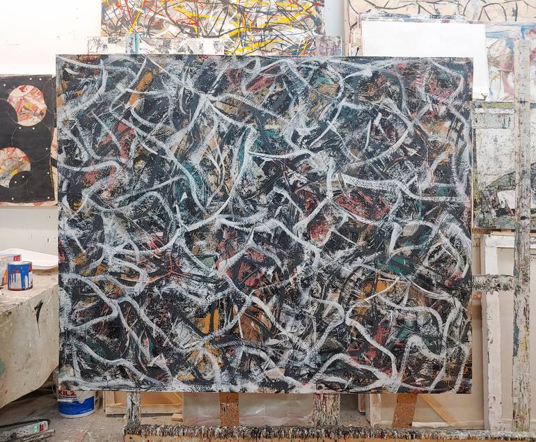 Bustling Hangar Painting by Matthew Dibble | Saatchi Art