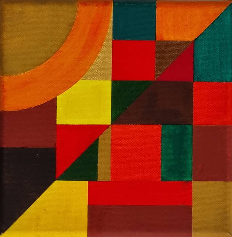 Earth - Abstract Geometric Art Painting by Elegant Abodes | Saatchi Art