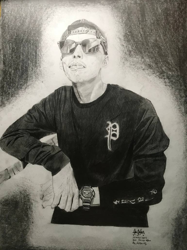 Benzooloo Portrait x Playaz - 27x37.8cm Original Pencil unframed ...