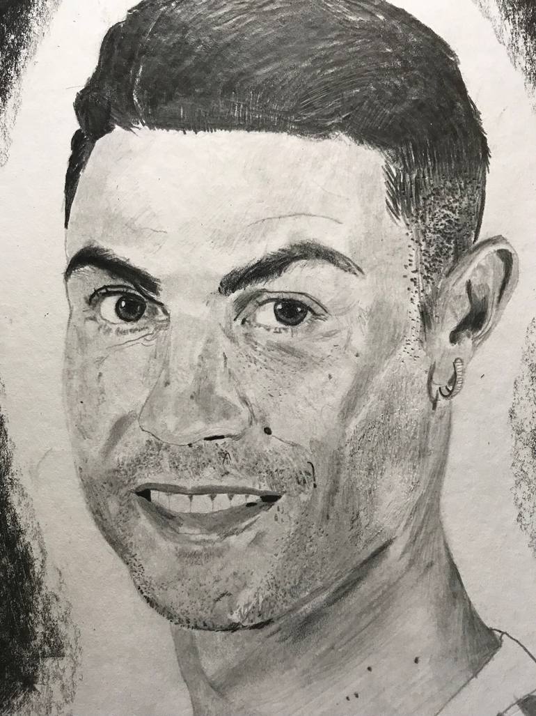 Cristiano Ronaldo x Manchester United - 27x37.8cm Original Pencil ...