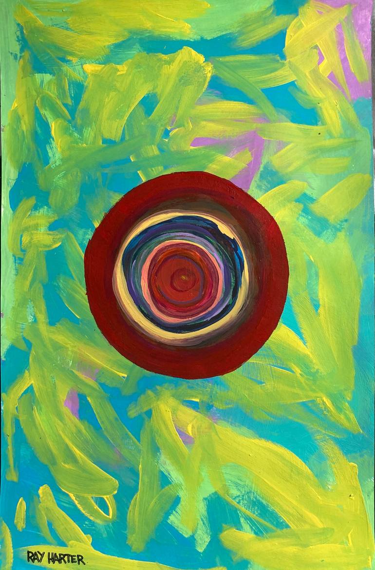 E-Socket in the Garden (acrylic on paper) Painting by Ray Harter ...