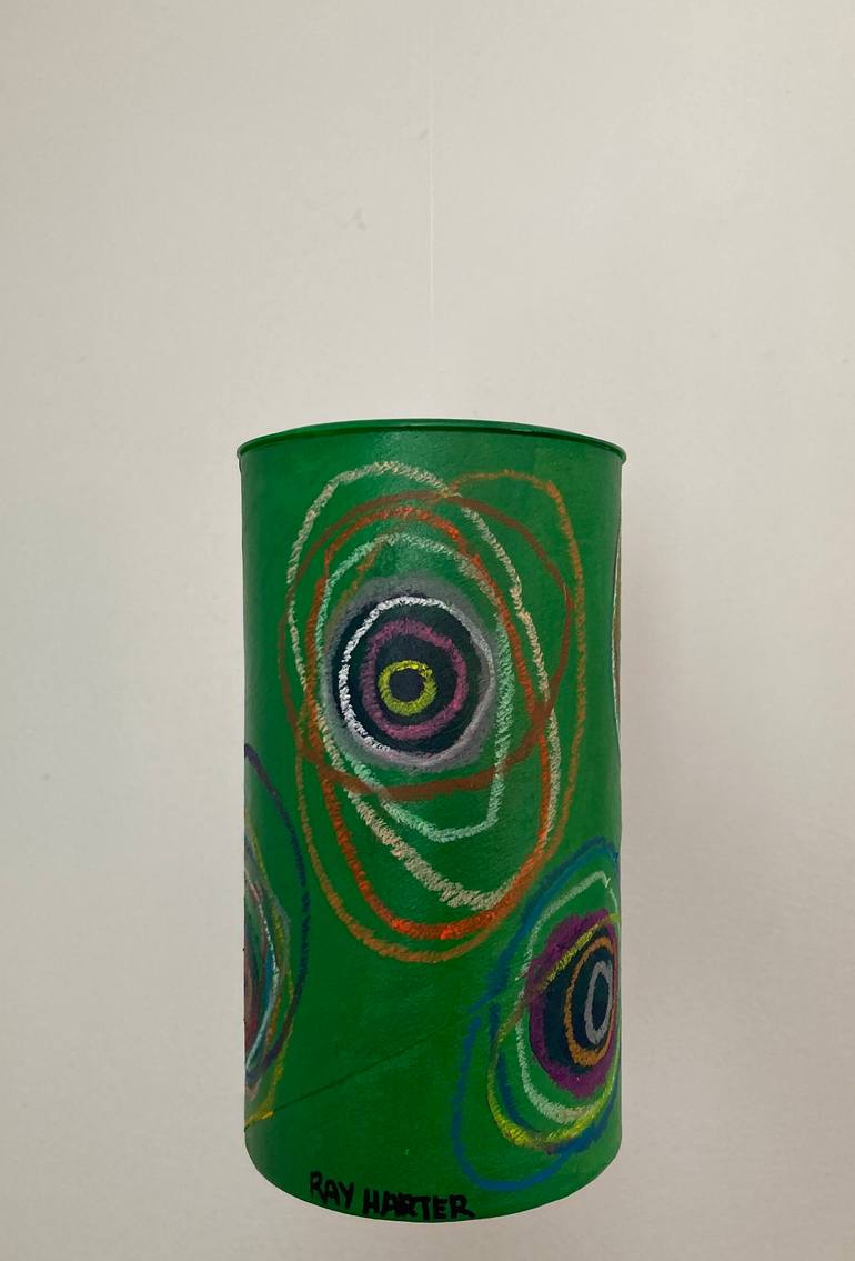 Vibrating E Circles (suspended painted sculpture) Painting by Ray ...