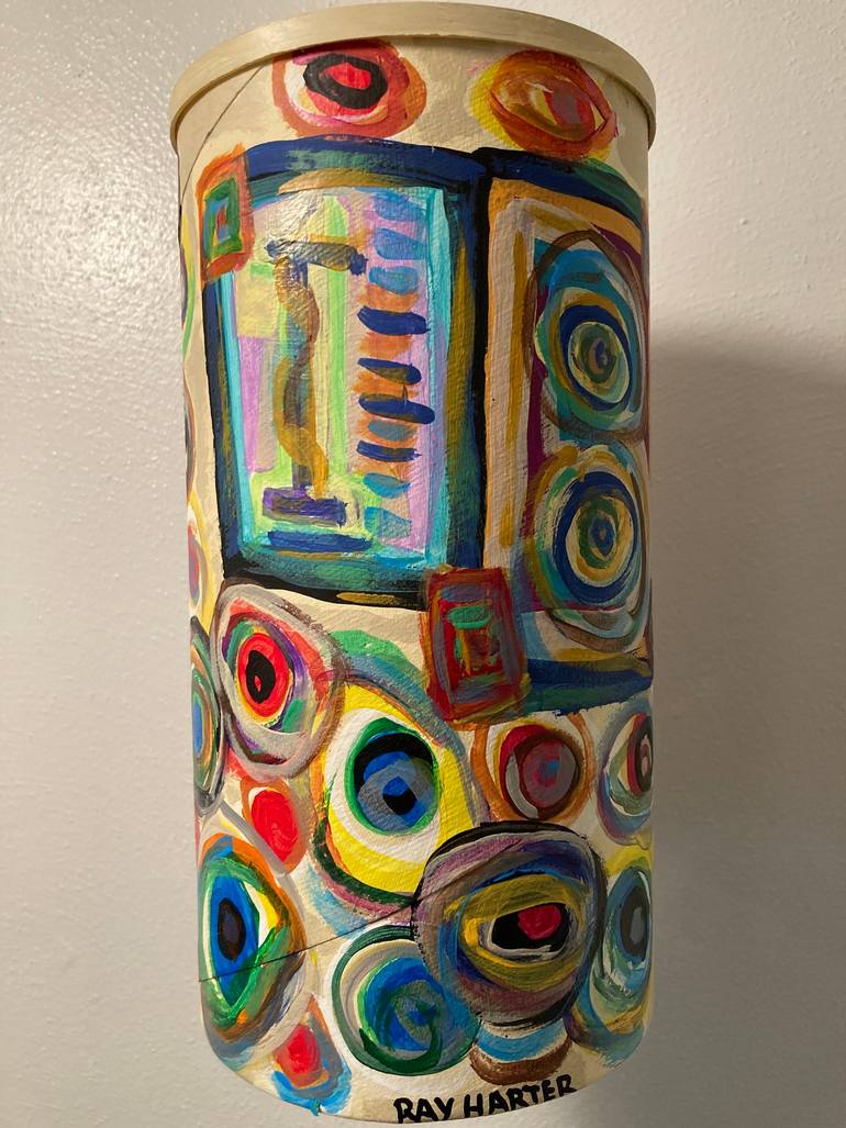 Eyes at the Door (suspended painted sculpture) Painting by Ray Harter ...