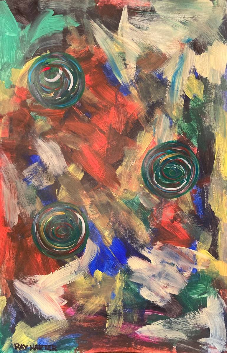 Three Circles in Space (unframed) Painting by Ray Harter | Saatchi Art
