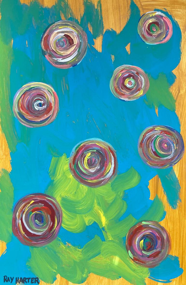 E-Bubbles Escaping Painting by Ray Harter | Saatchi Art