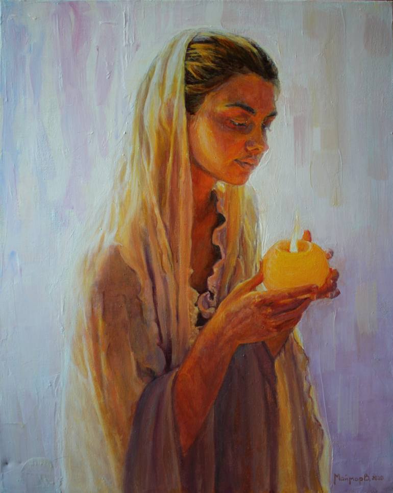 Divination by candle Painting by Victoria Reutskova | Saatchi Art