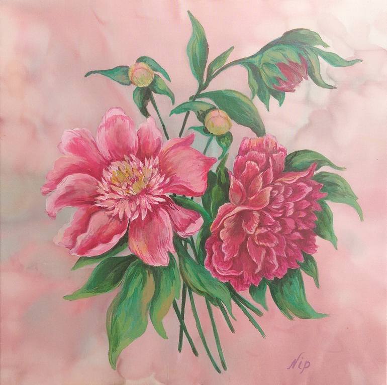 Peonies Painting by Nadezhda Zaytseva | Saatchi Art