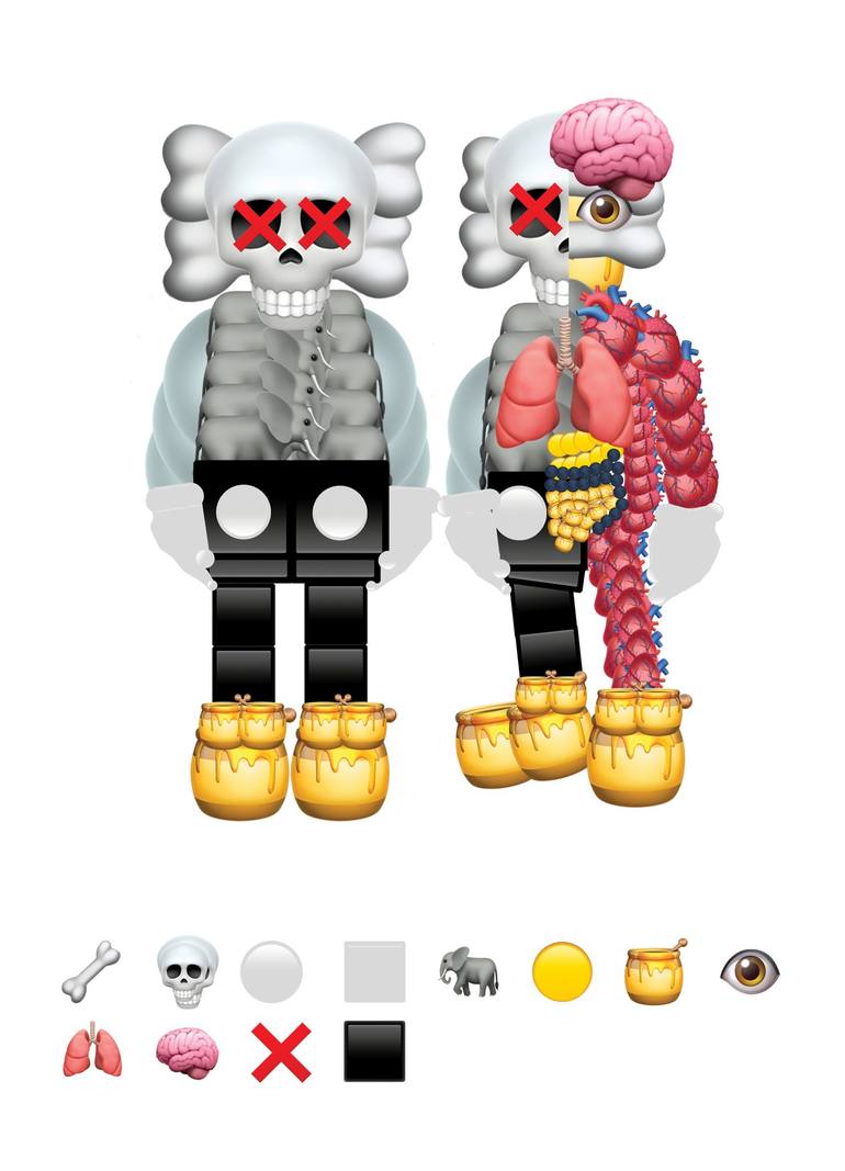 EMOJI PAINTING (Kaws) Painting by HONG JI | Saatchi Art