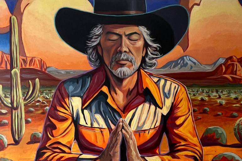 Enlightened Cowboy # 2 Painting by Daniel Glass | Saatchi Art