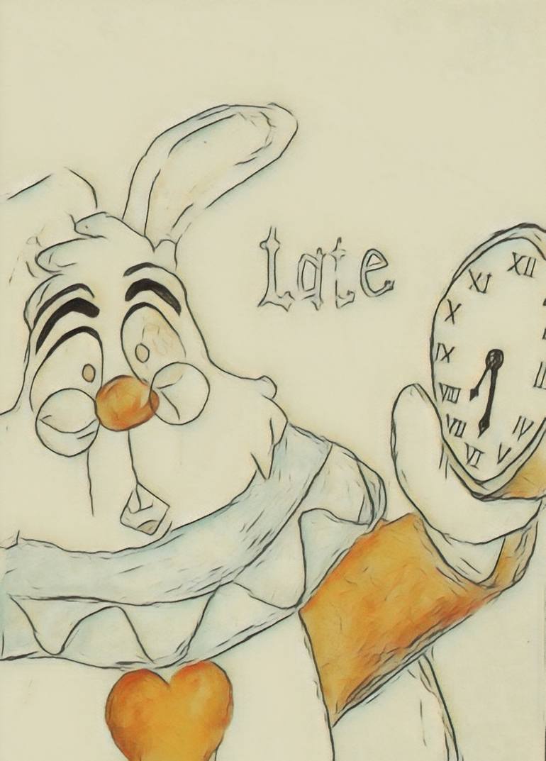 White rabbit Drawing by Kevin Butler | Saatchi Art