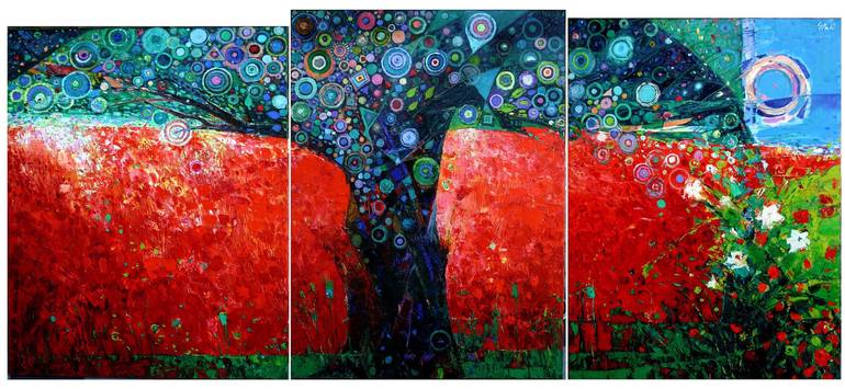 Red Tree (summer) Painting by George Pali | Saatchi Art