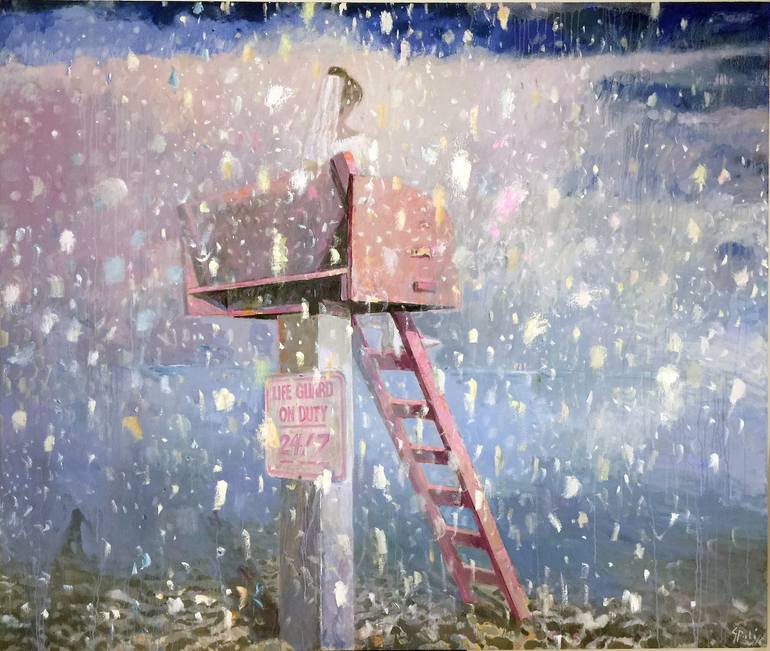 Life Guard on Duty 24/7 Painting by George Pali | Saatchi Art