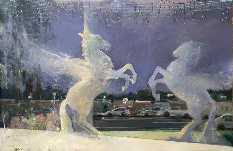 Welcome to Stamford CT Painting by George Pali | Saatchi Art