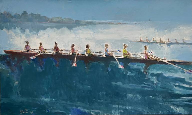 Slicing through waterway Painting by George Pali | Saatchi Art