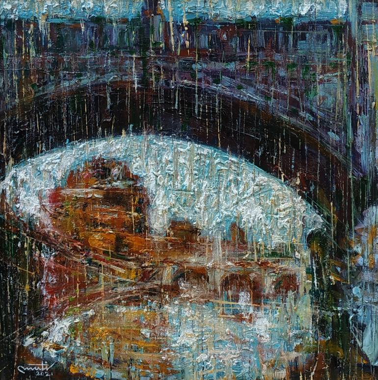 Castel Santangelo in Rome Painting by Mati Logoreci | Saatchi Art